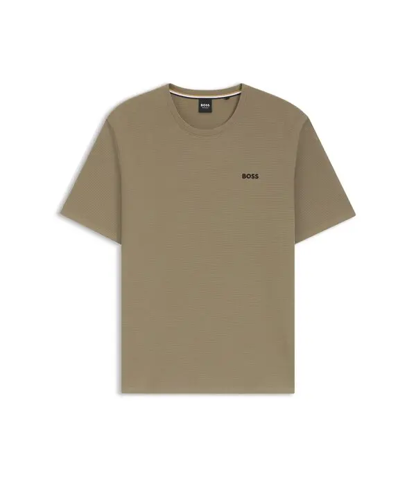 BOSS Cotton-blend Pajama T-shirt With Embroidered Logo - Light Brown