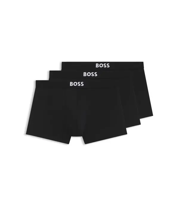 BOSS Three-pack Of Stretch-microfibre Trunks - Black