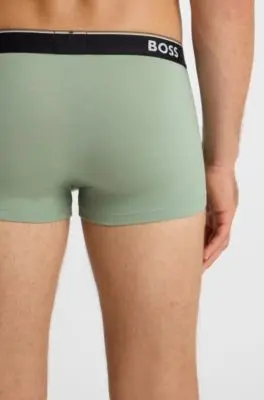 BOSS Three-pack Of Cotton Trunks With Logo Waistband - Patterned