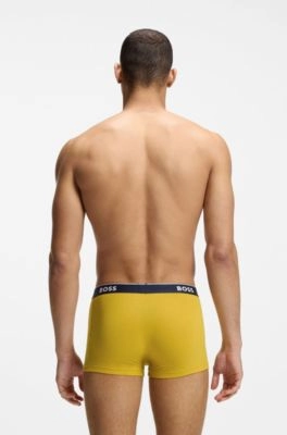 BOSS Three-pack Stretch-cotton Trunks - Light Green