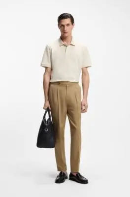 BOSS Pallas Polo Shirt In Cotton Piqué With Embroidered Logo - White