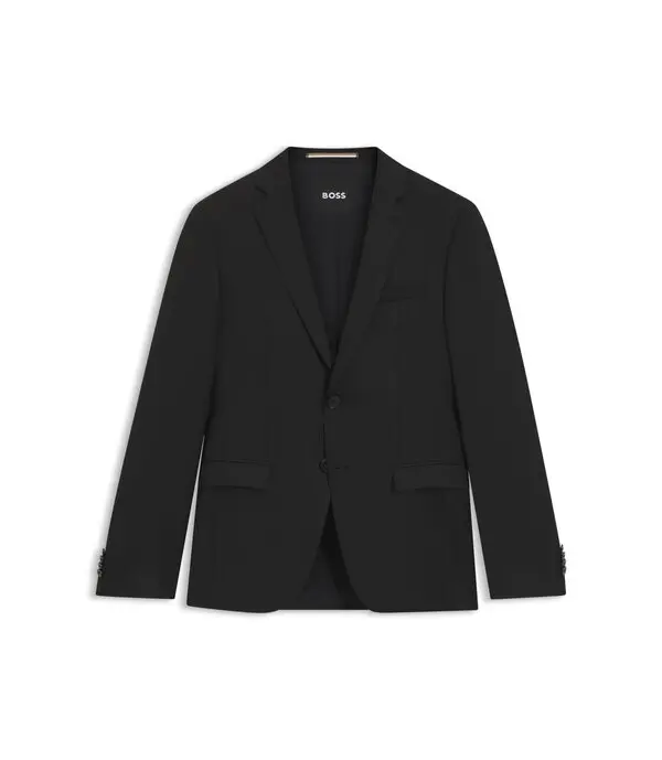 BOSS Extra-slim-fit Suit Jacket In Virgin-wool Serge - Black