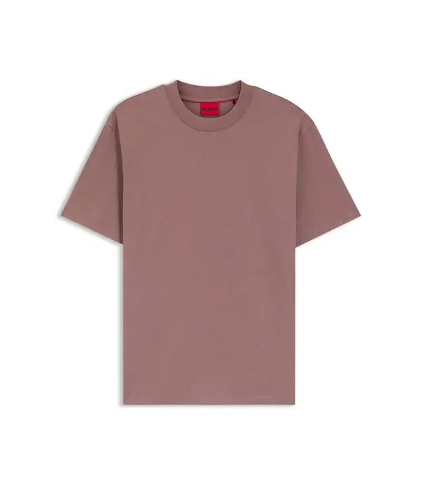 Hugo Relaxed-fit T-shirt With Centered Logo Detail - Light Brown