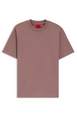 Hugo Relaxed-fit T-shirt With Centered Logo Detail - Light Brown