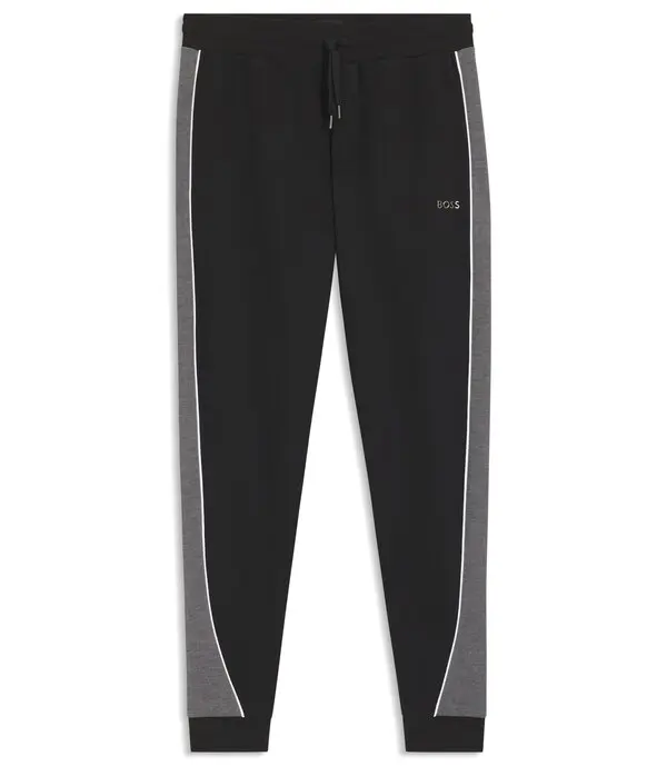 BOSS Contrast-piping Tracksuit Bottoms In A Cotton Blend