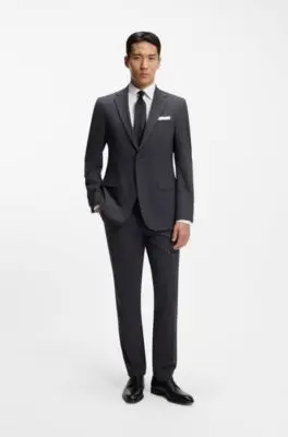 BOSS Easy-iron Slim-fit Shirt In Cotton Poplin - White