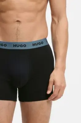 Hugo Three-pack Of Boxer Briefs In Stretch Cotton