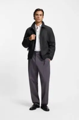 Hugo Regular-fit Coach Jacket In Wool Blend