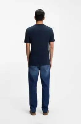 BOSS Cotton-jersey T-shirt With Logo Detail - Light Blue