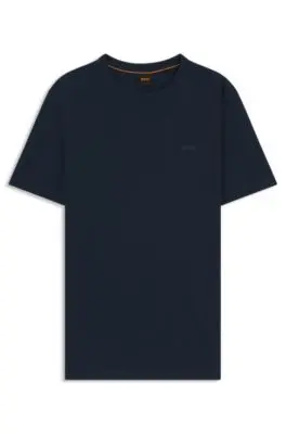 BOSS Cotton-jersey T-shirt With Logo Detail - Light Blue