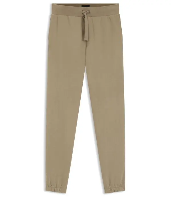 BOSS Embroidered-logo Tracksuit Bottoms In Cotton Terry - Light Brown