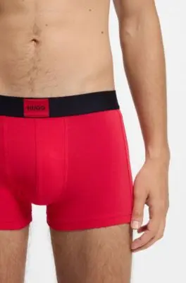 Hugo Three-pack Of Stretch-cotton Trunks - Patterned