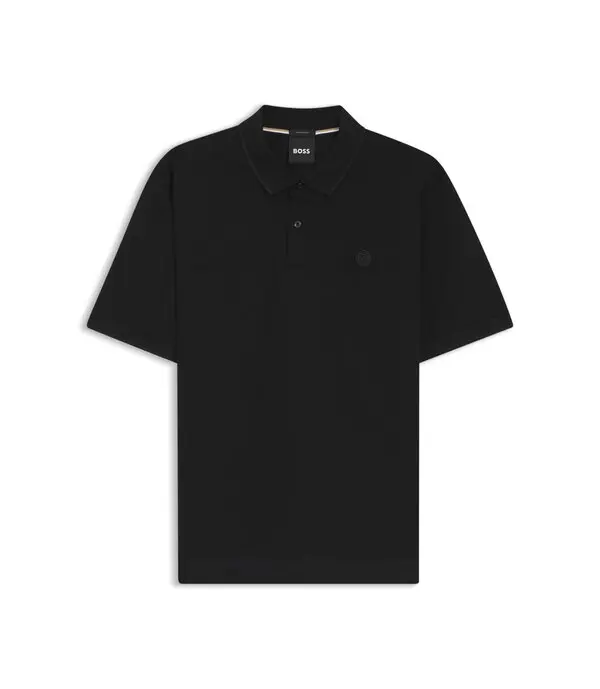 BOSS Cotton-piqué Polo Shirt With Double B Monogram - Black
