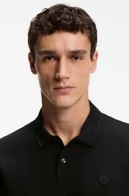 BOSS Cotton-piqué Polo Shirt With Double B Monogram - Black