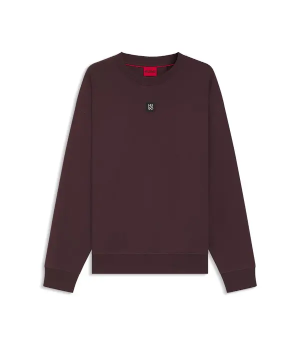 Hugo Cotton-blend Sweatshirt With Stacked-logo