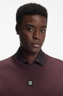 Hugo Cotton-blend Sweatshirt With Stacked-logo