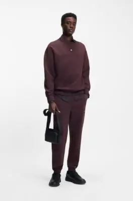 Hugo Cotton-blend Sweatshirt With Stacked-logo