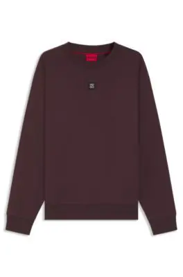 Hugo Cotton-blend Sweatshirt With Stacked-logo