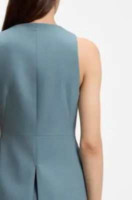 BOSS Slim-fit Virgin Wool Waistcoat - Blue