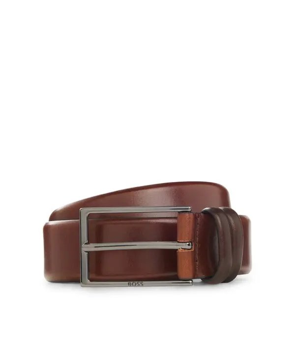BOSS Leather Belt With Pin Buckle - Brown