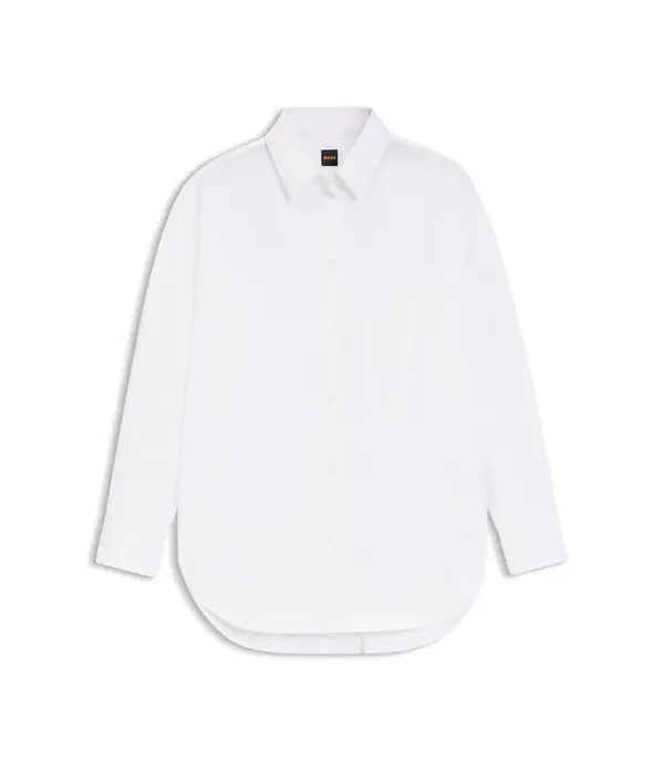 BOSS Oversized-fit Blouse In Organza And Poplin