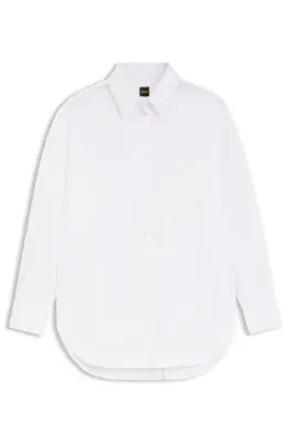 BOSS Oversized-fit Blouse In Organza And Poplin
