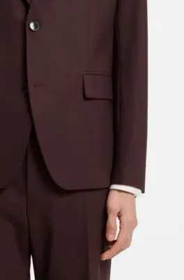 Hugo Modern-fit Jacket In Wool-blend Poplin
