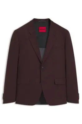 Hugo Modern-fit Jacket In Wool-blend Poplin