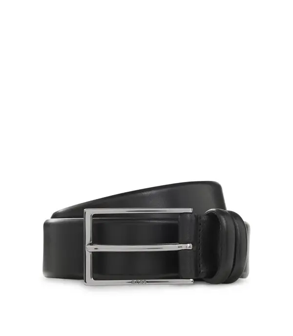 BOSS Tanned-leather Belt With Pin Buckle - Black