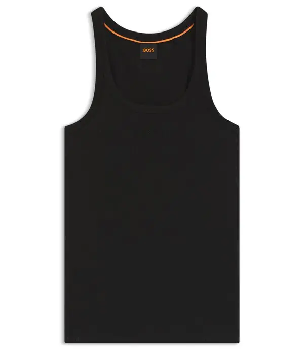 BOSS Racer-back Tank Top In Stretch Cotton