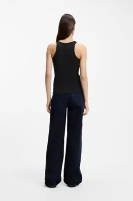 BOSS Racer-back Tank Top In Stretch Cotton