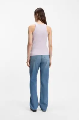 BOSS Racer-back Tank Top In Stretch Cotton