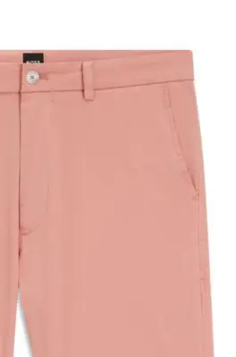 BOSS Modern-fit Stretch-cotton Twill Shorts - Light Pink