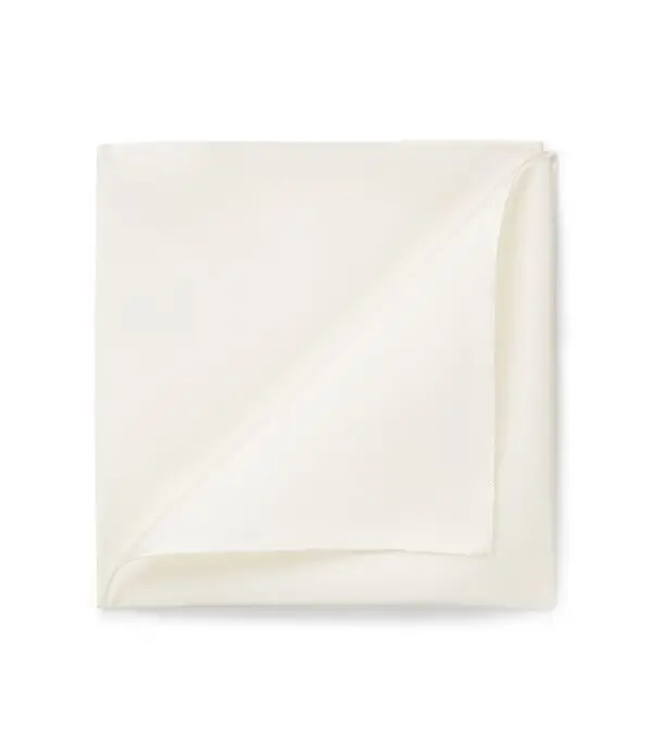 BOSS Pocket Square In Silk Twill - White