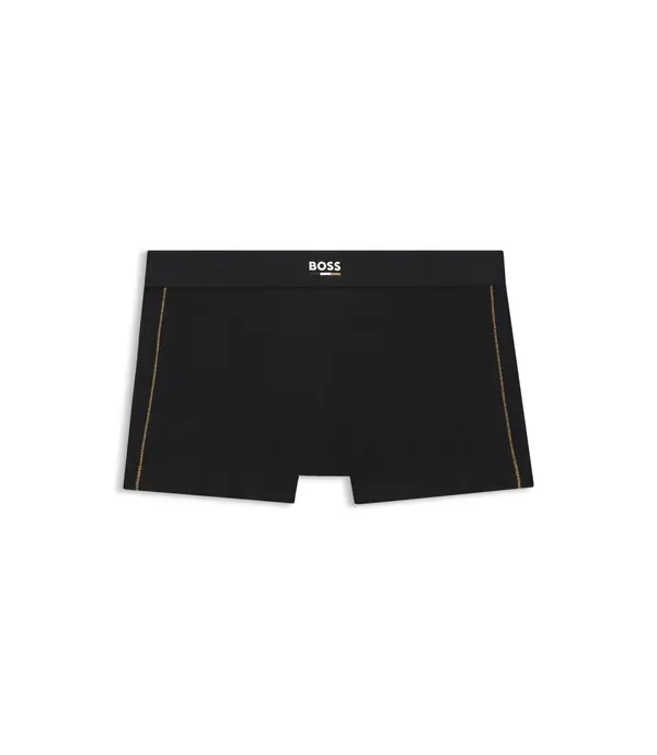 BOSS Seam-stitching Stretch Cotton Trunks - Black