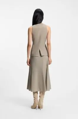 BOSS Slim-fit Waistcoat In Virgin Wool