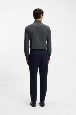 BOSS Printed Slim-fit Shirt In Performance-stretch Jersey