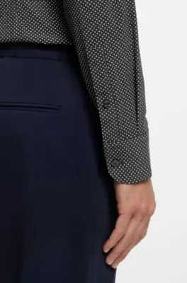 BOSS Printed Slim-fit Shirt In Performance-stretch Jersey