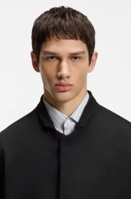 Hugo Slim-fit Jacket In Cotton-blend Jersey
