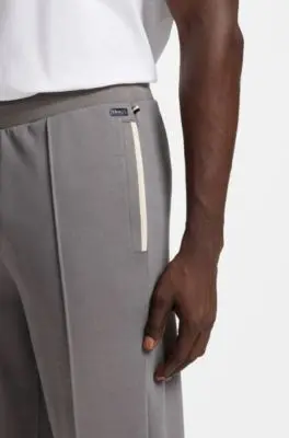 BOSS Contrast-binding Tracksuit Bottoms In A Cotton Blend