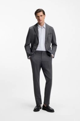 BOSS Printed Slim-fit Shirt In Performance-stretch Jersey