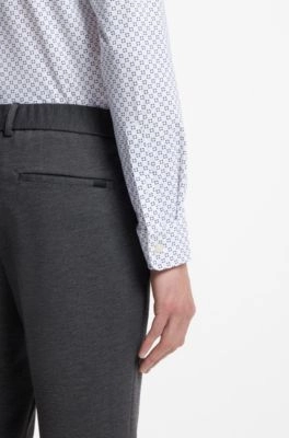 BOSS Printed Slim-fit Shirt In Performance-stretch Jersey