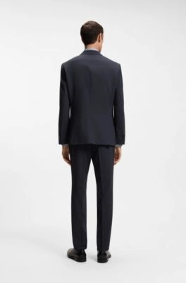 BOSS Washable Slim-fit Jacket In Stretch Cloth - Light Blue