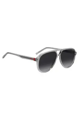 Hugo Double-bridge Aviator Sunglasses