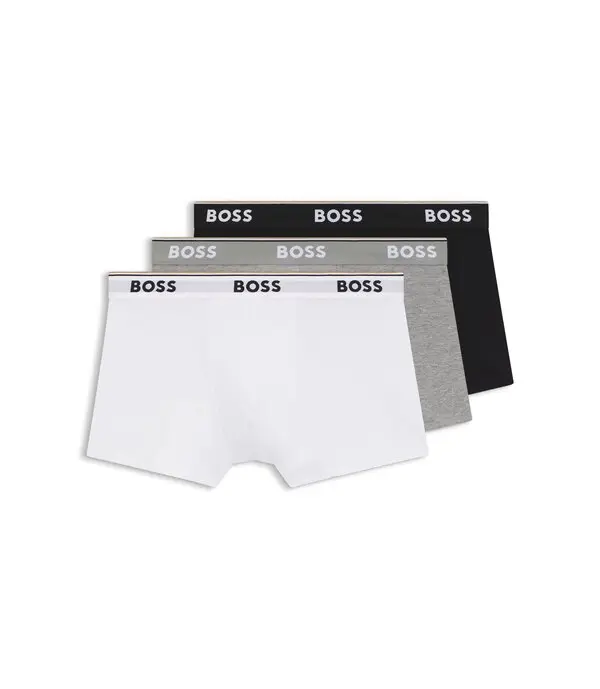 BOSS Stretch-cotton Trunks With Repeating Logos - Assorted Pre Pack