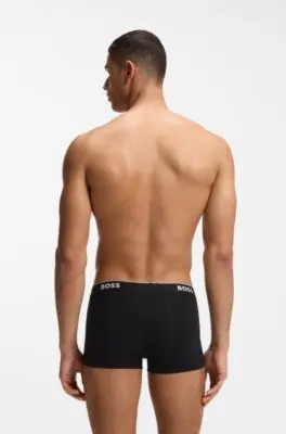 BOSS Stretch-cotton Trunks With Repeating Logos - Assorted Pre Pack