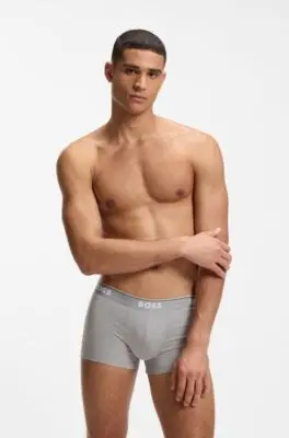 BOSS Stretch-cotton Trunks With Repeating Logos - Assorted Pre Pack