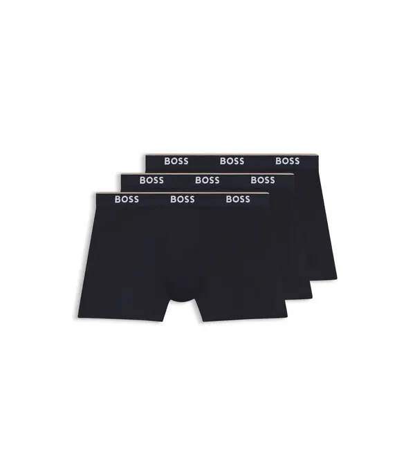 BOSS Three-pack Of Boxer Briefs In Stretch Cotton - Light Blue