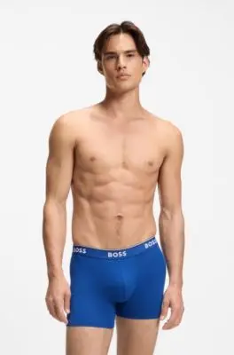 BOSS Three-pack Of Boxer Briefs In Stretch Cotton - Patterned