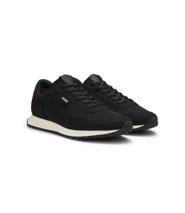 Hugo Knitted Sneakers With Logo Detail - Black